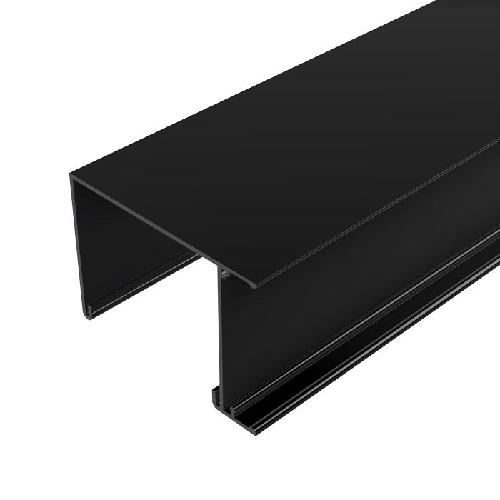 Tagrende i sort aluminium - 6 meter