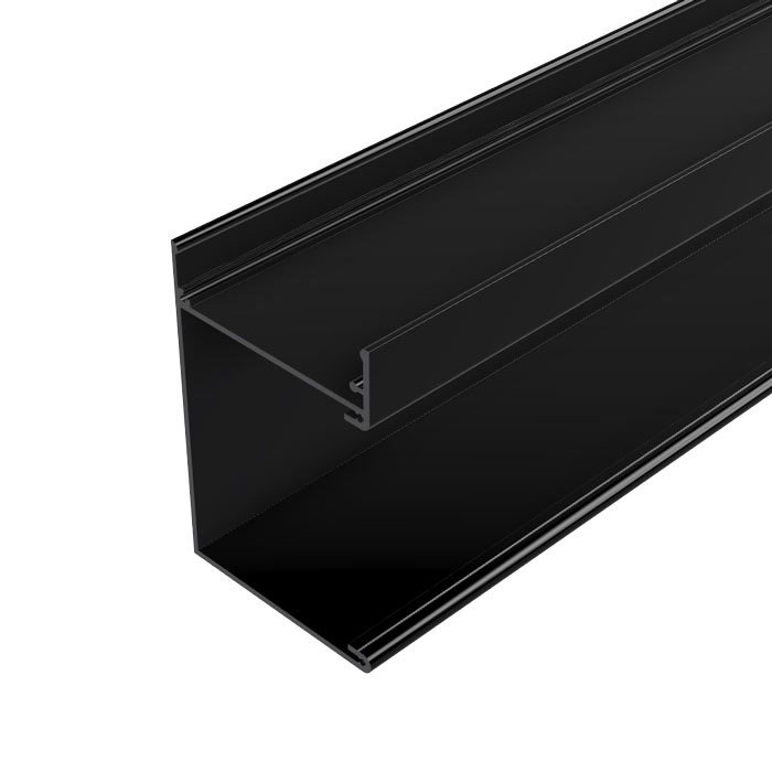 Tagrende i sort aluminium - 6 meter